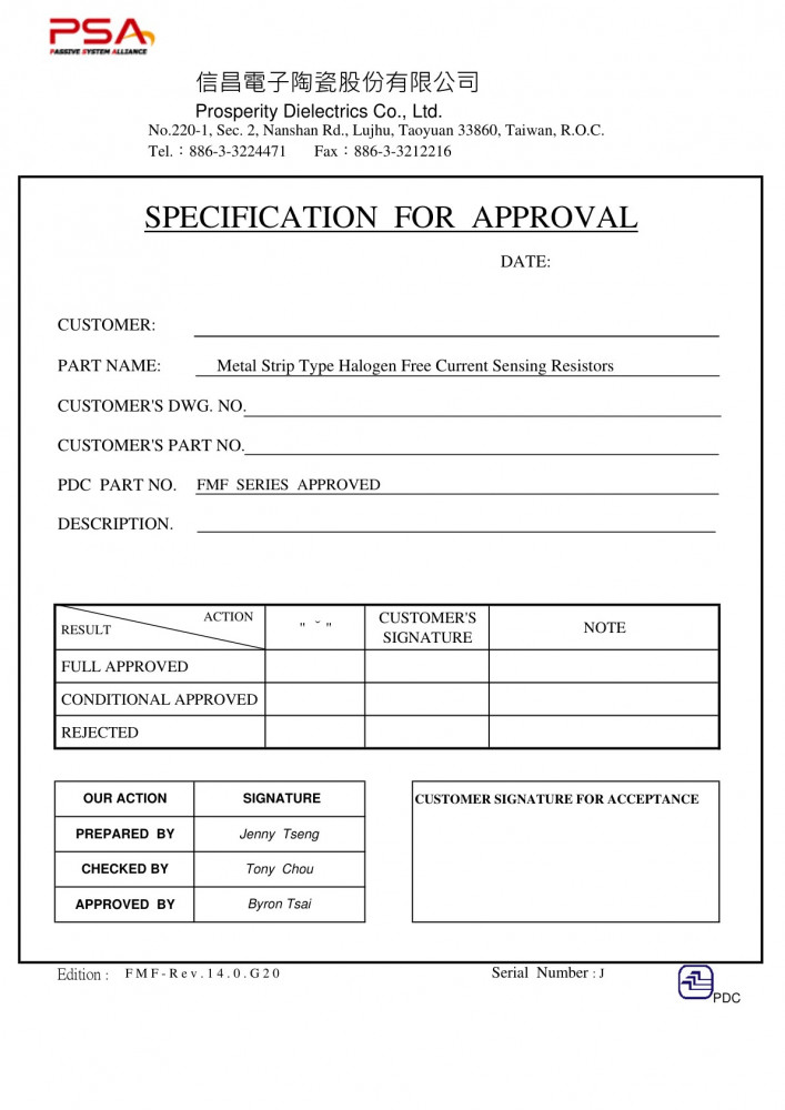 PSA FMF specification page 1