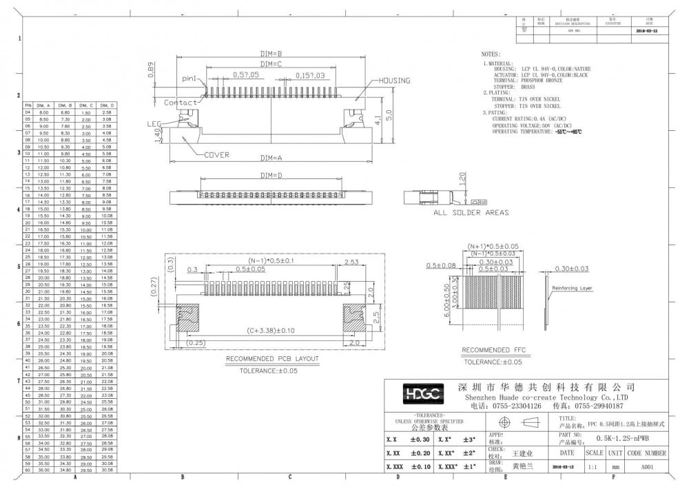 HDGC 0.5K-1.2S-8PWB technical drawing page 1