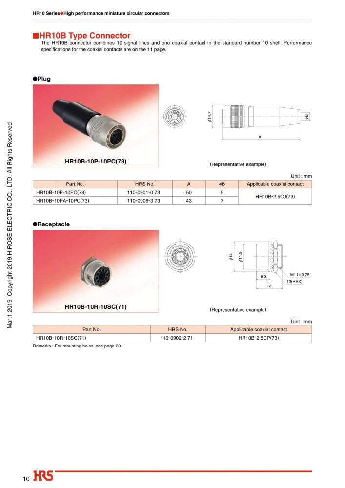 HRS HR10 datasheet page 10