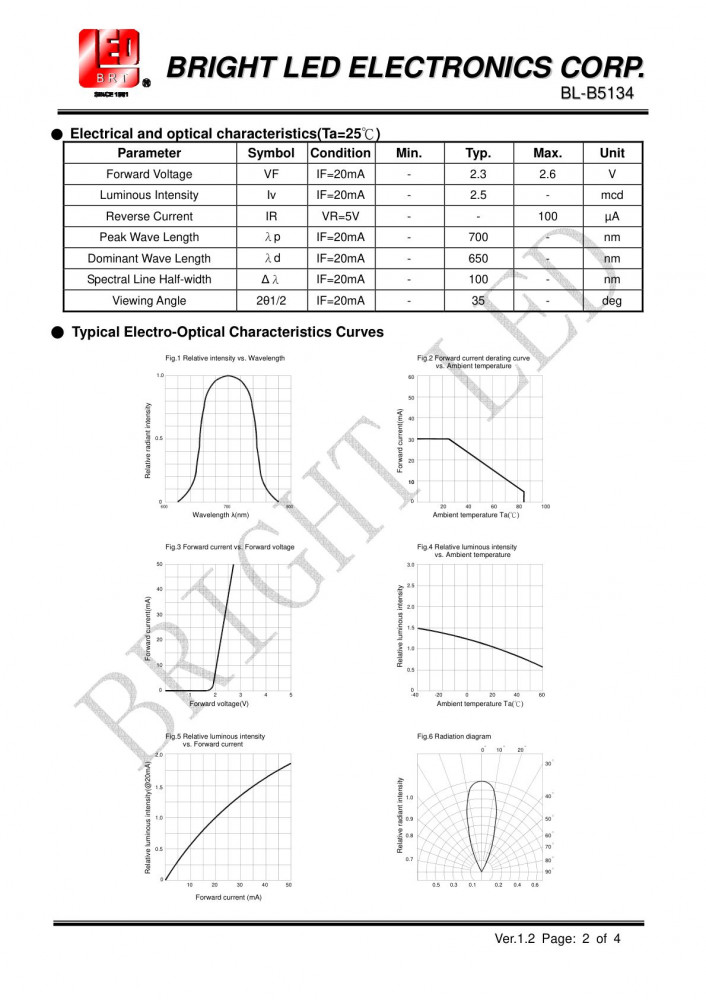 BL-B5134 datasheet page 2