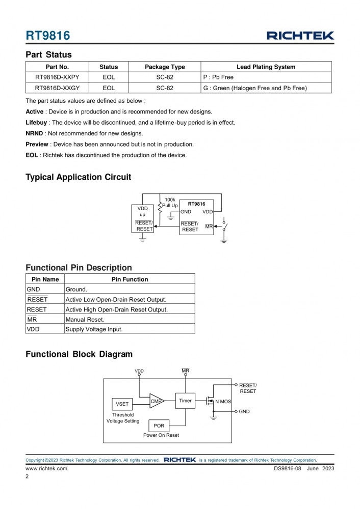 RT9816 datasheet page 2