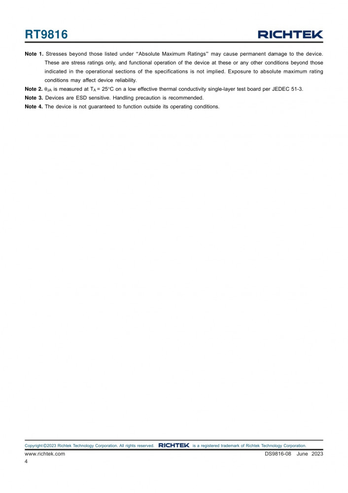 RT9816 datasheet page 4