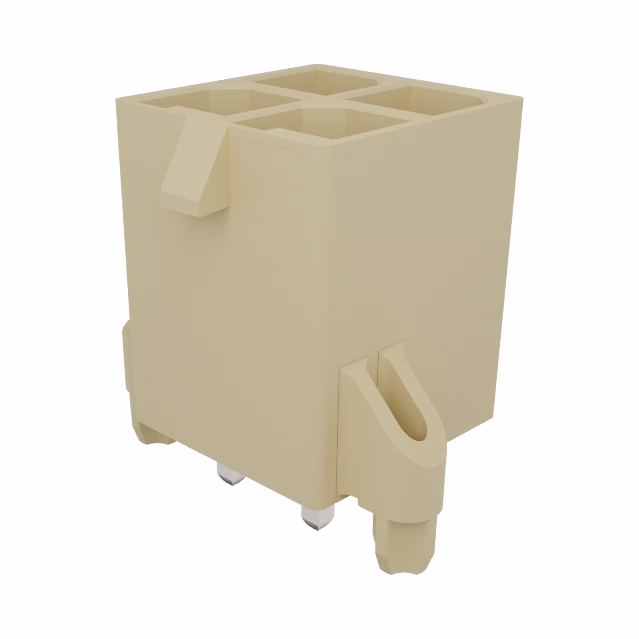 Mega-Fit ColorLock Vertical Header with Crush Pegs, 5.70mm Pitch, Through Hole, Dual Row, 4 Circuits, Matte Tin (Sn) Plating, 3.73mm Tail Length, Glow-Wire Capable, Tray, Natural for sale