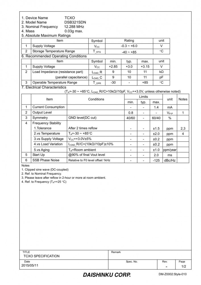 1XTW12288PCA datasheet page 1