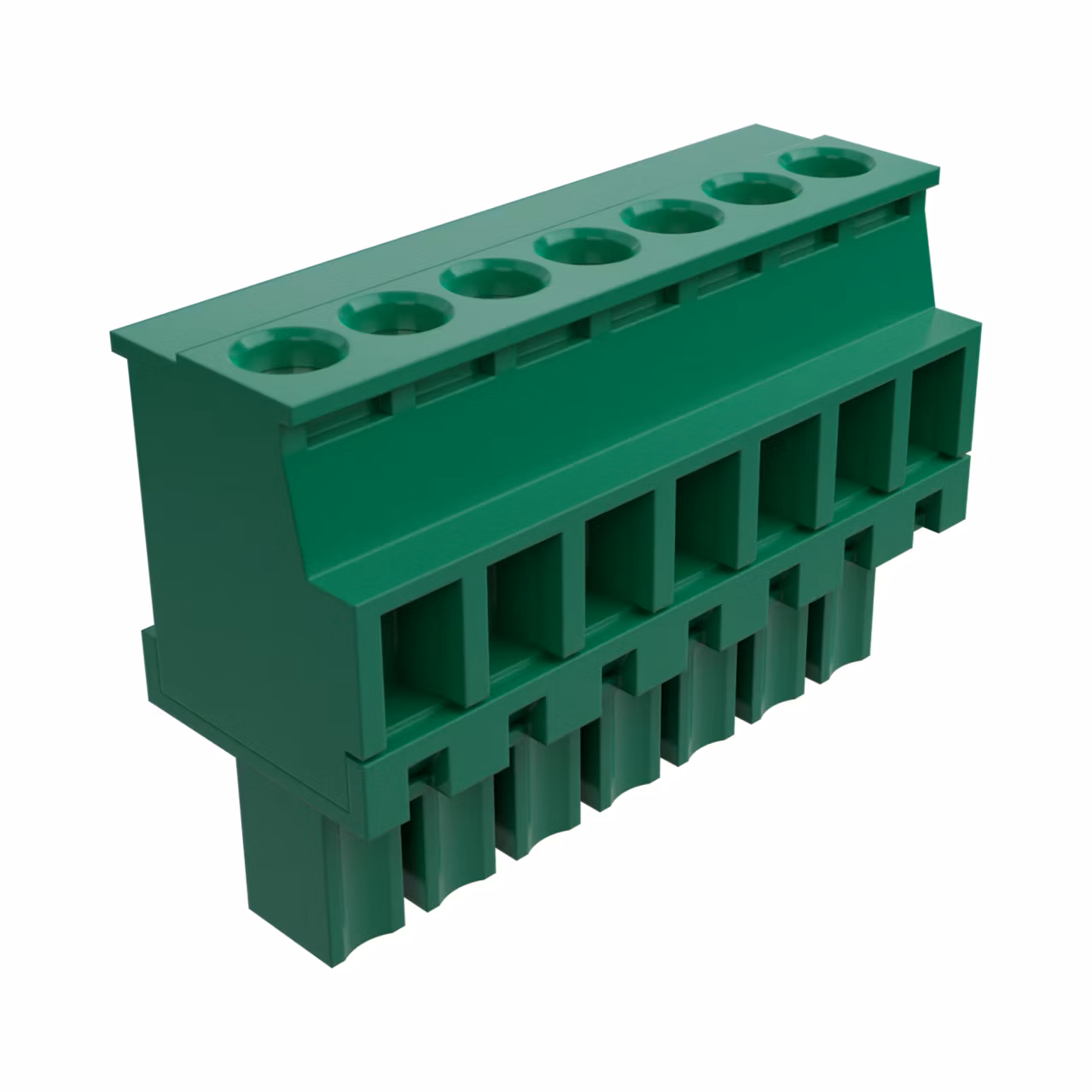 3.81mm Pitch Eurostyle Vertical Plug, with Reverse Imprinting, Rear Wire  Entry, Green Housing, 7 Circuits for sale