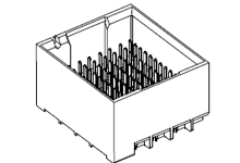 Impact 100 Ohm 5 Pair Vertical Orthogonal Header Unguided, Dual Endwall, 10 Columns, 150 Circuits, Pin Length 5.50mm, Plated Through Hole Dimension 0.46mm, Lead-Free
