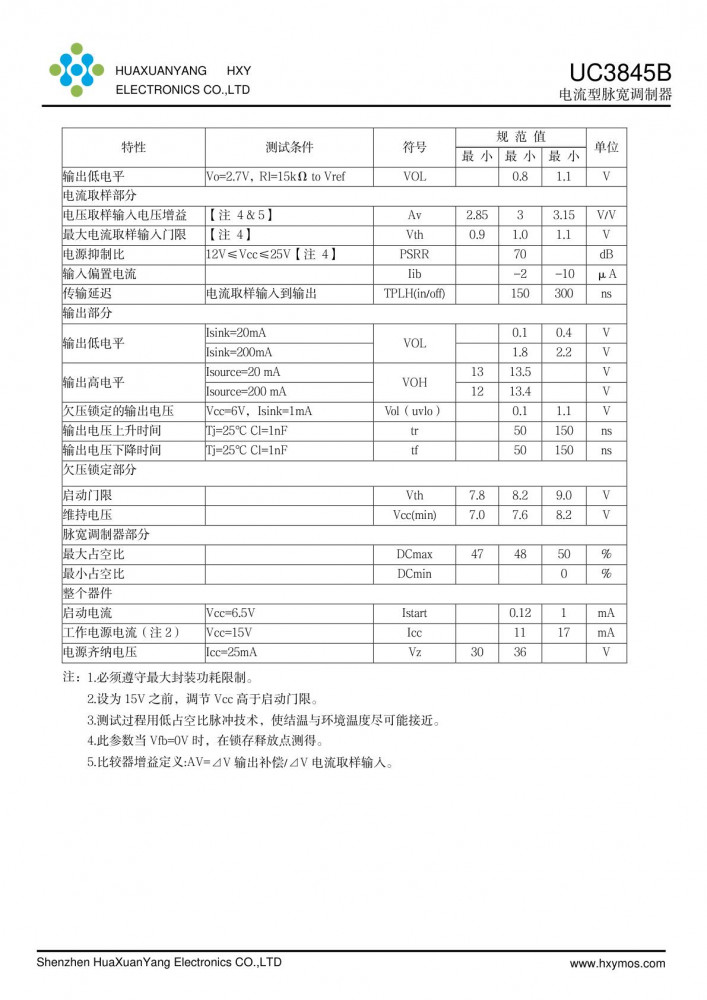 UC3845B-HXY datasheet page 4