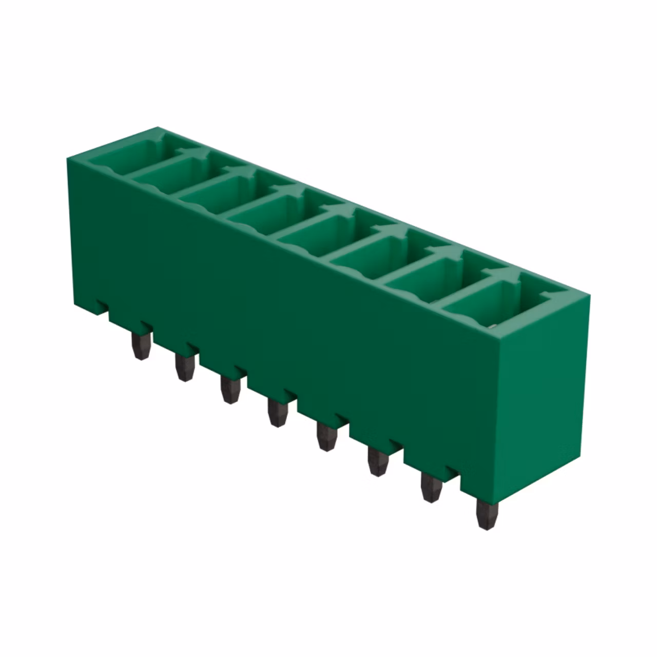 3.81mm Pitch Eurostyle Vertical PCB Header, Green Housing, 8 Circuits for sale