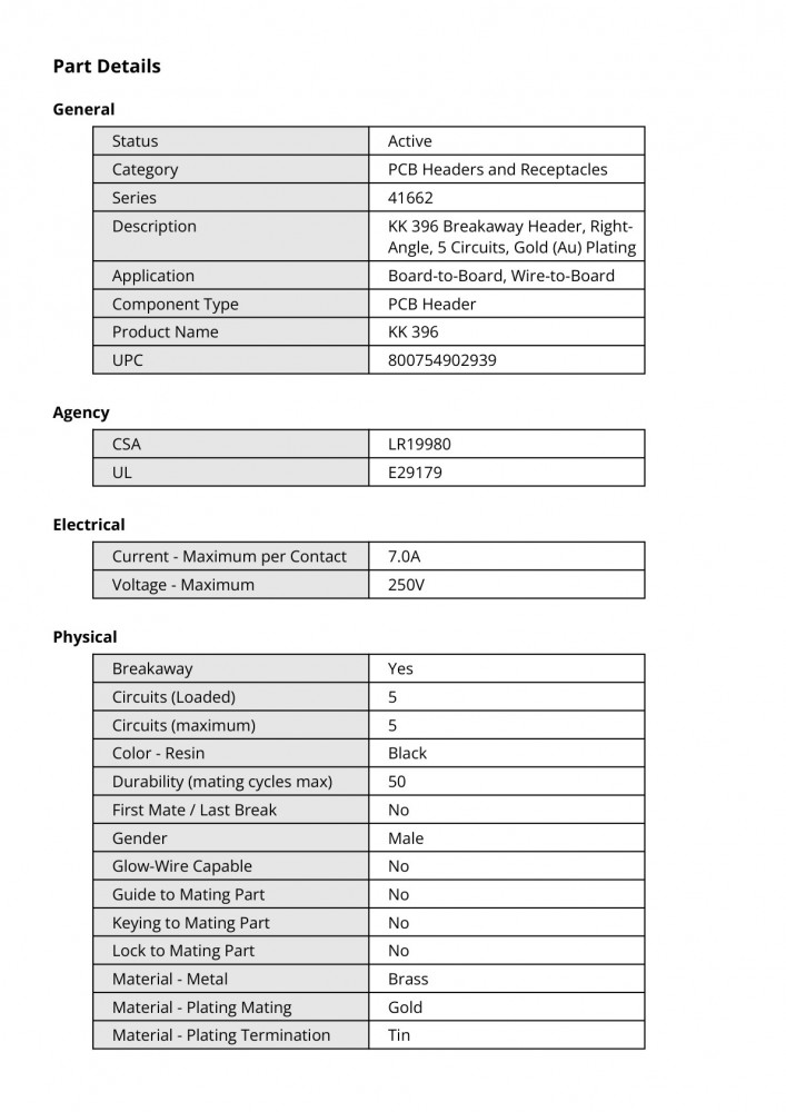 Technical document page 2 for MOLEX 26482052