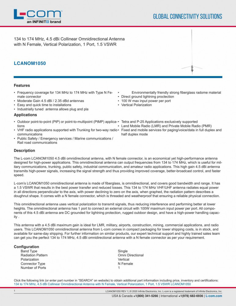 LCANOM1050 datasheet page 1