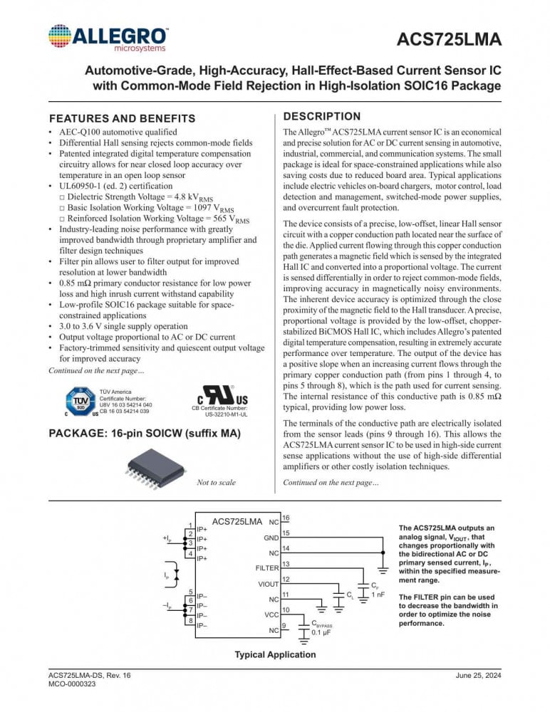 ACS725LMATR-40AB-T datasheet page 1
