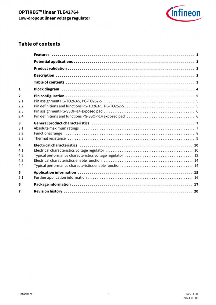 TLE42764 datasheet page 3