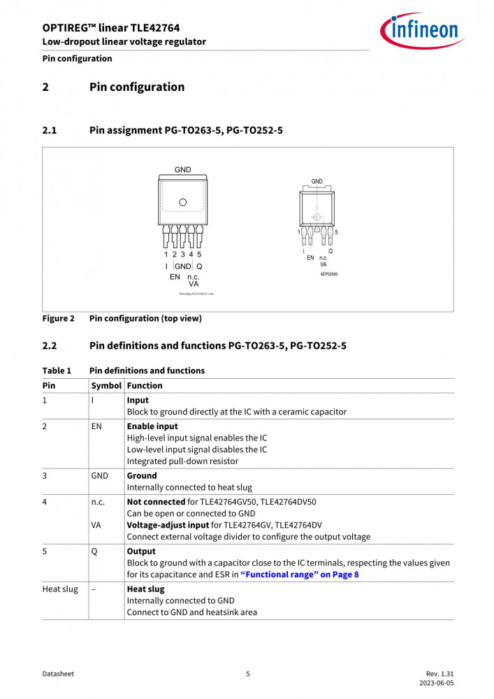 TLE42764 datasheet page 5