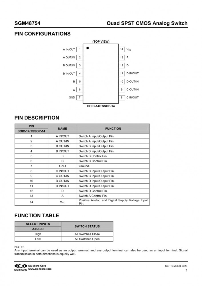 SGM48754 datasheet page 3