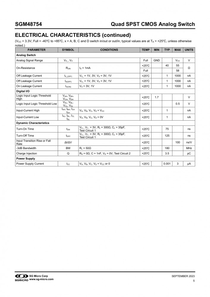 SGM48754 datasheet page 5