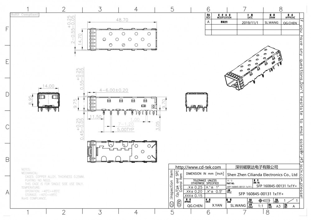 CND-tek SFP 160845-00131 1x1Y+ document page 1