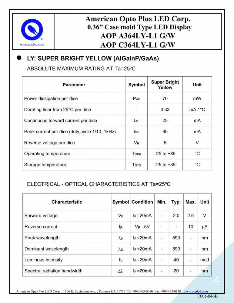A364LY-L1 datasheet page 4
