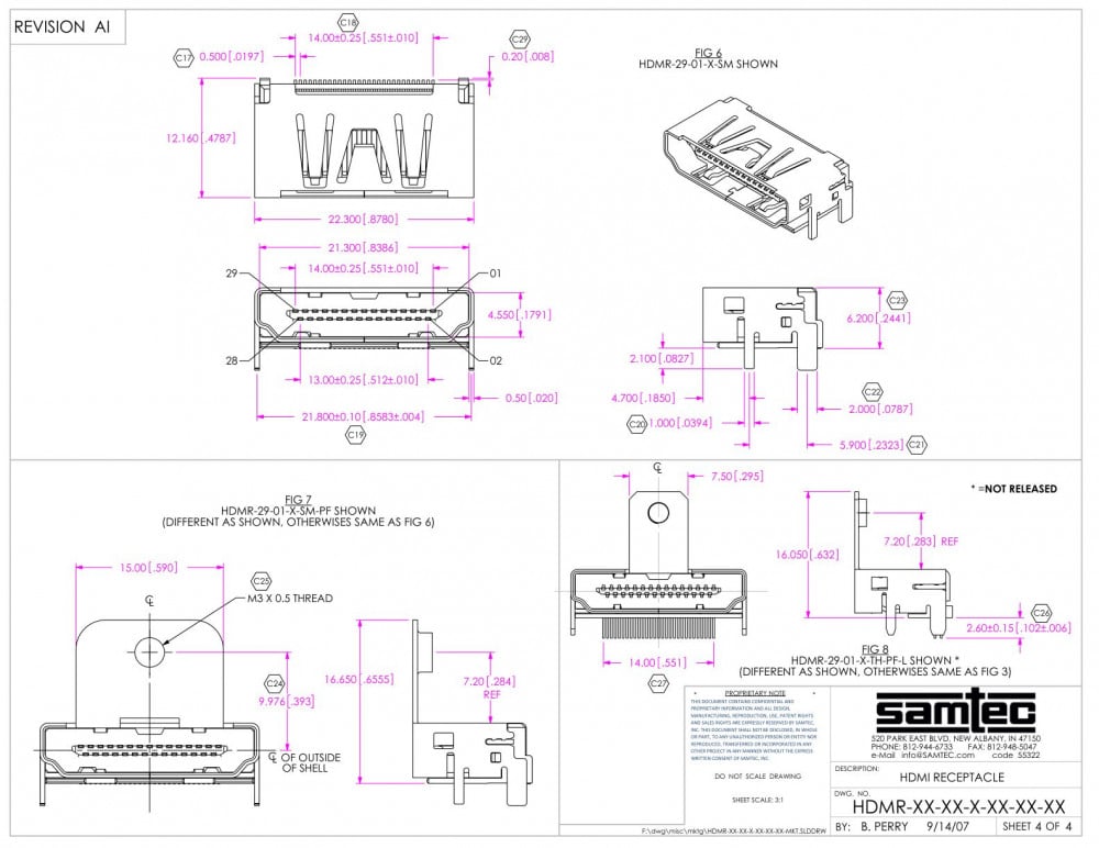Samtec HDMR drawing page 4