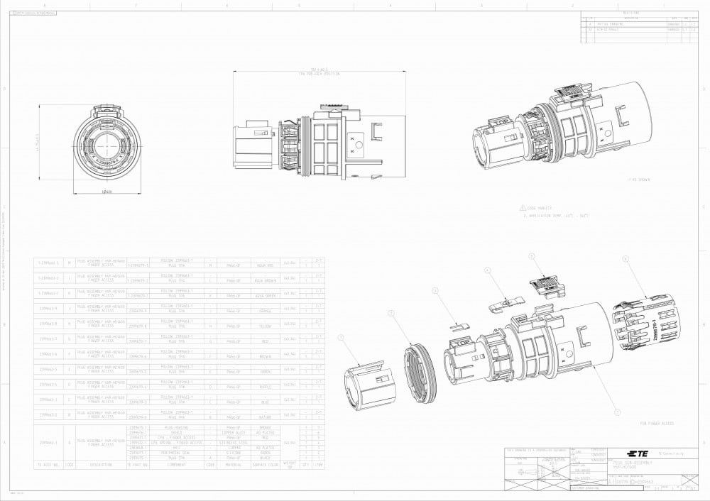 TE Connectivity 2399663-1 drawing page 1