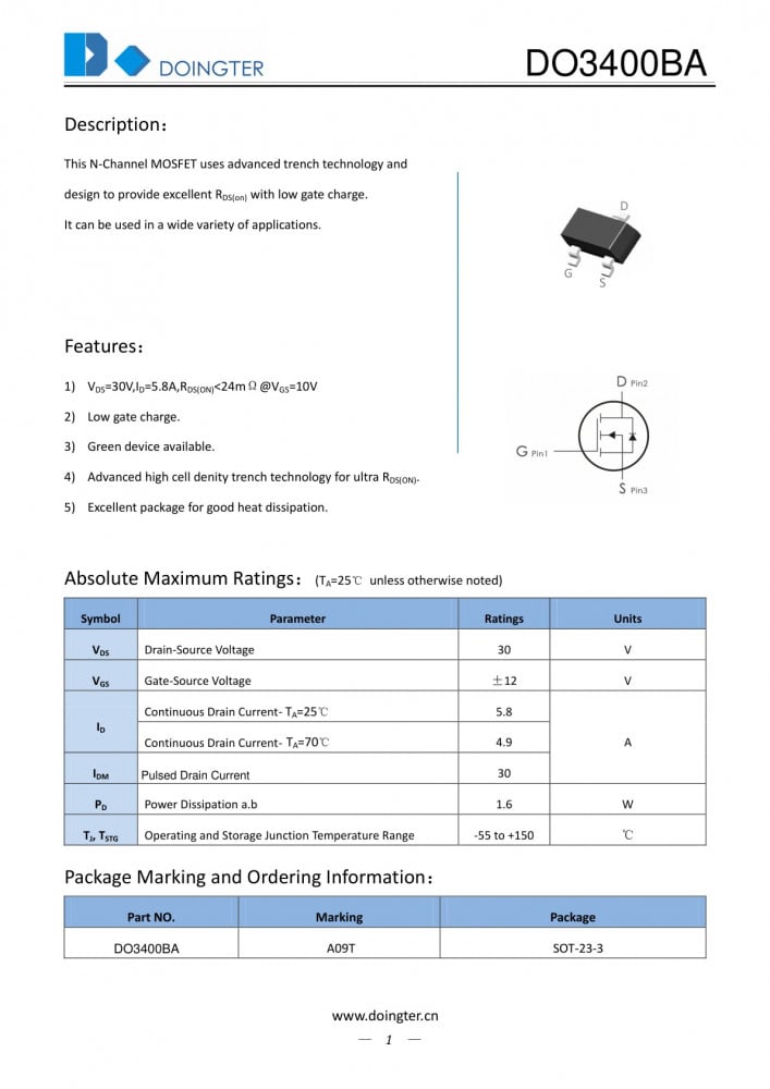 DO3400BA datasheet page 1