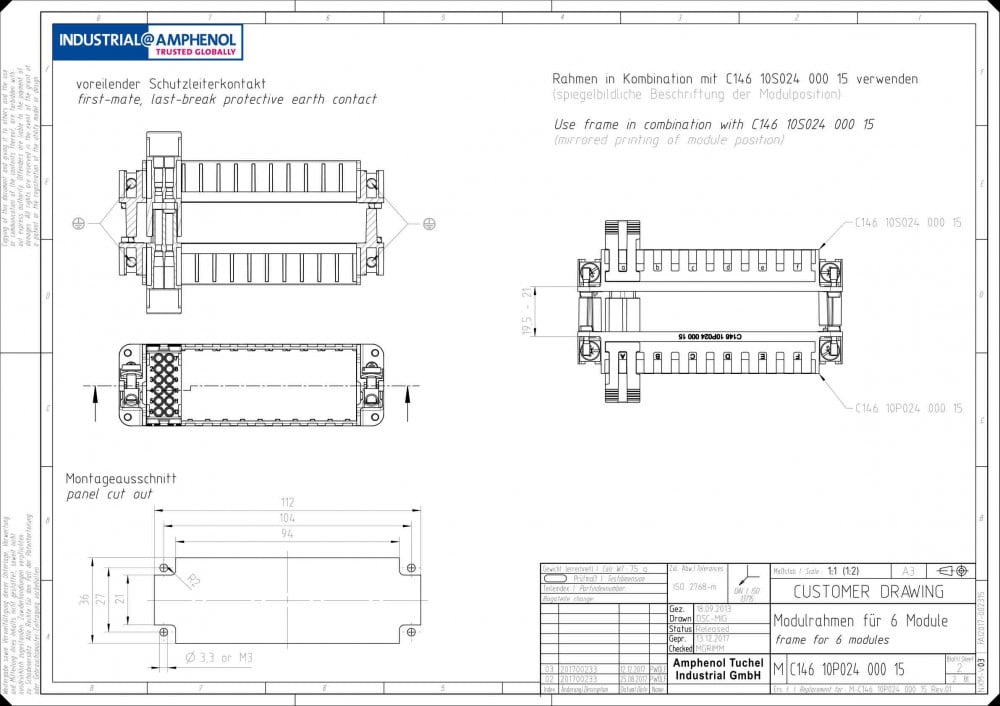 Amphenol C14610P02400015 customer drawing page 2