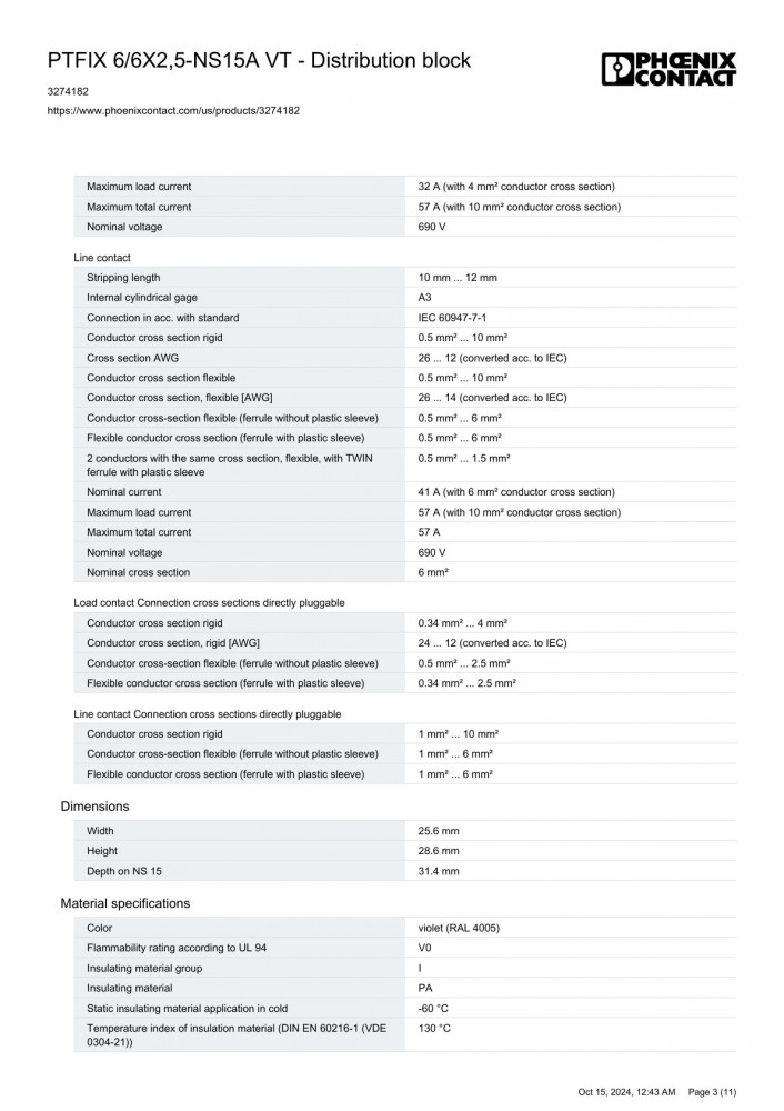 Phoenix Contact 3274182 technical document page 3