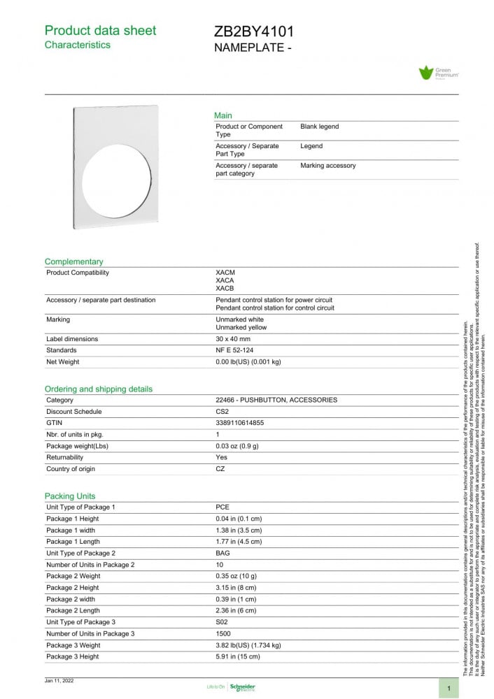 ZB2BY4101 technical document page 1