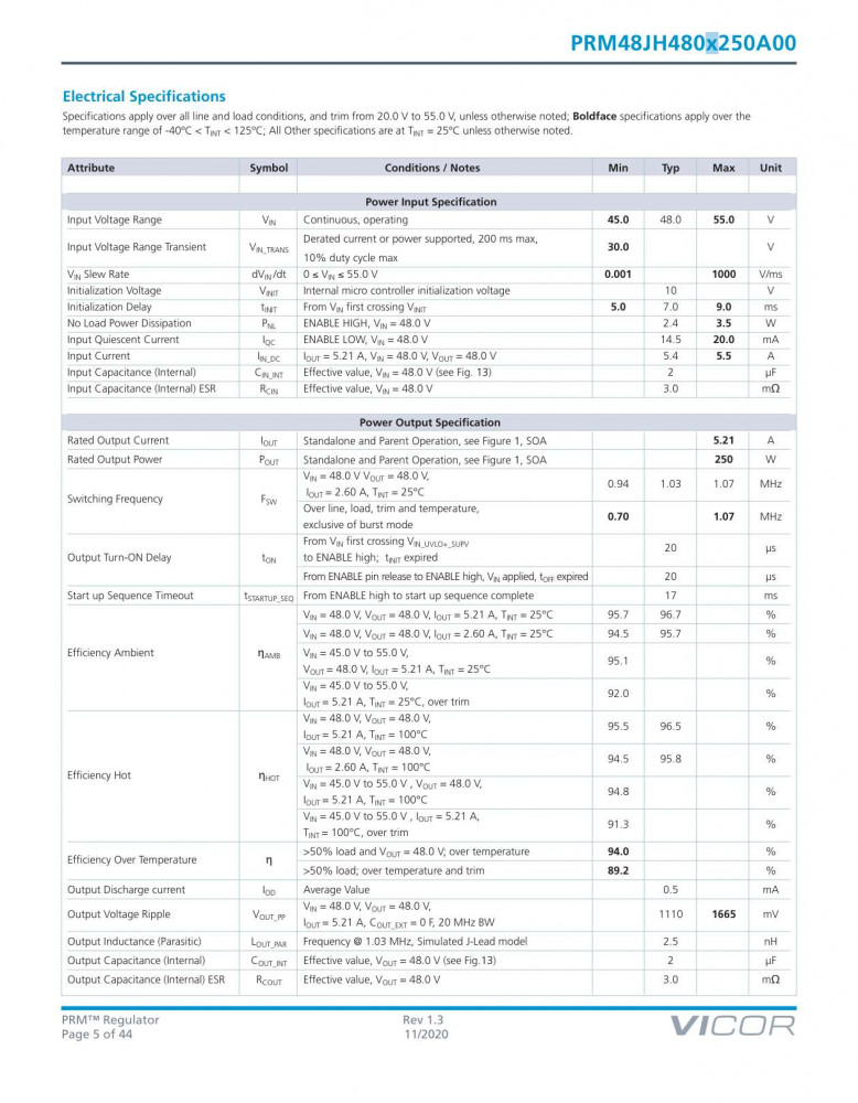PRM48JH480T250A00 datasheet preview, page 5