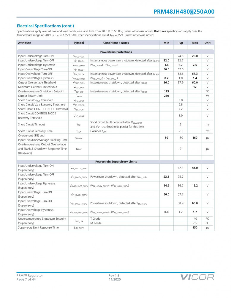 PRM48JH480T250A00 datasheet preview, page 7