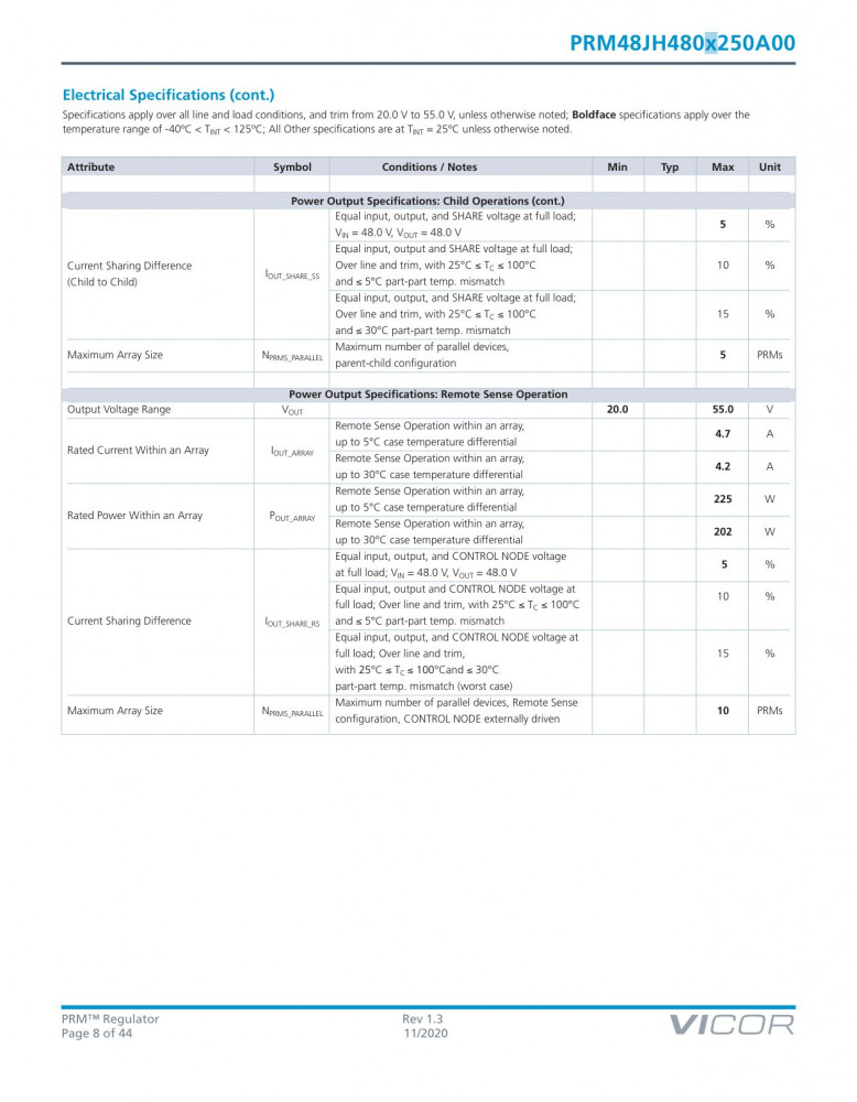 PRM48JH480T250A00 datasheet preview, page 8
