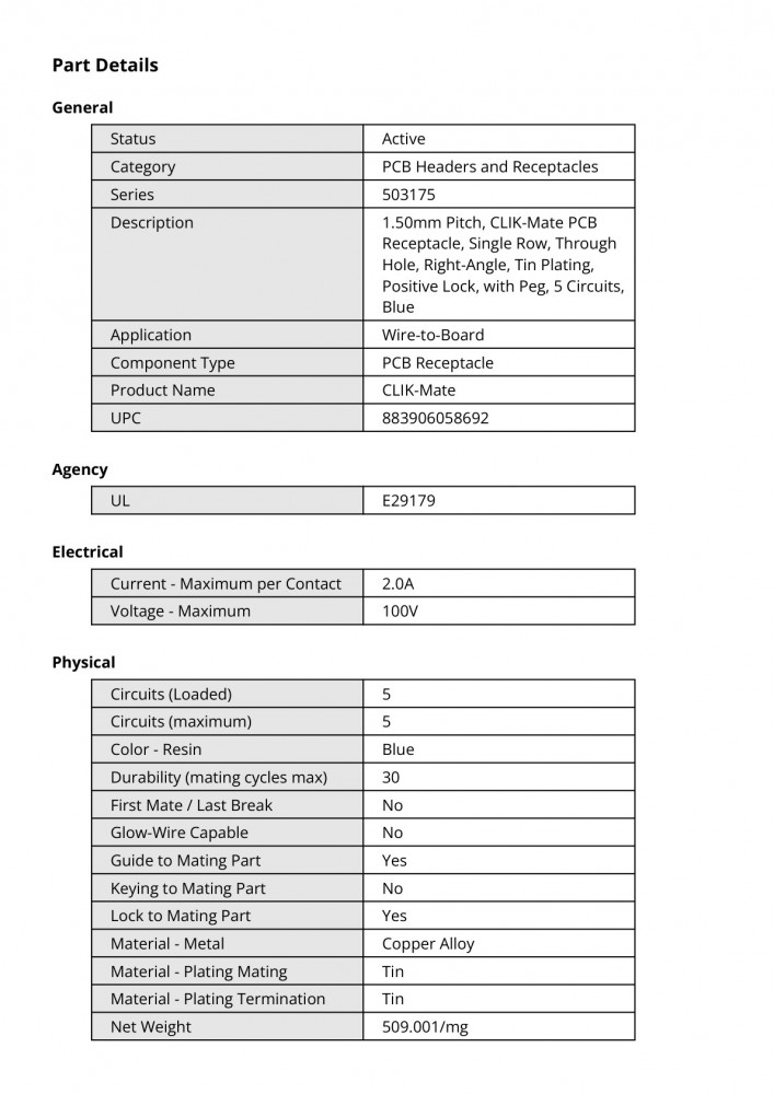 MOLEX 5031750504 product document page 2