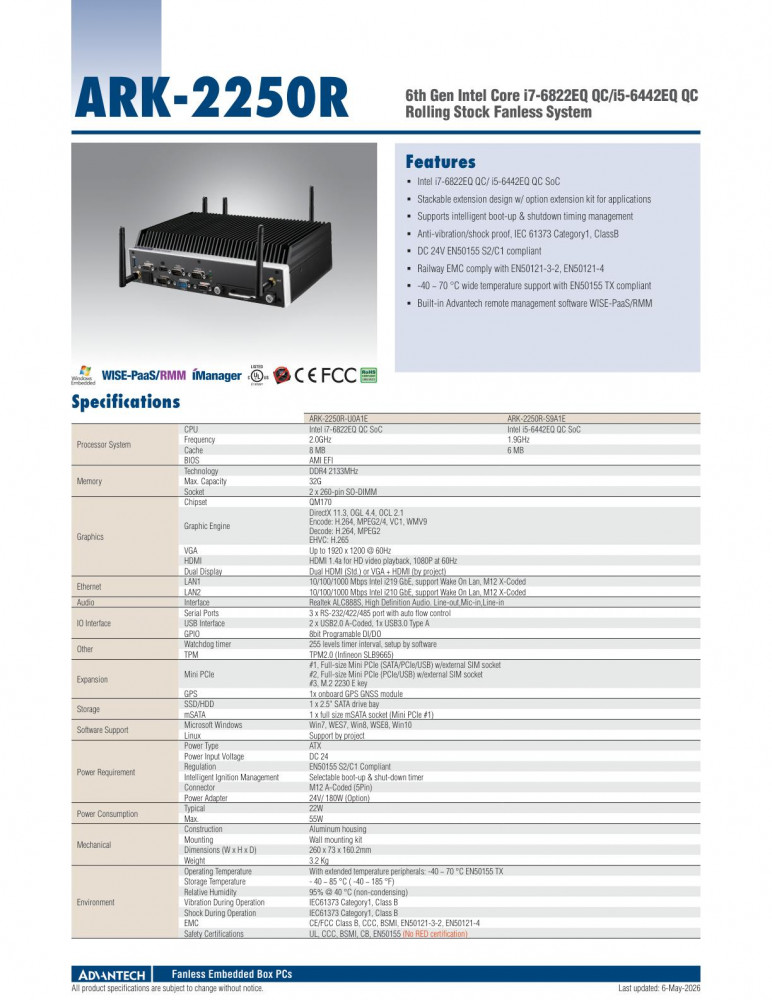ARK-2250R technical document page 1