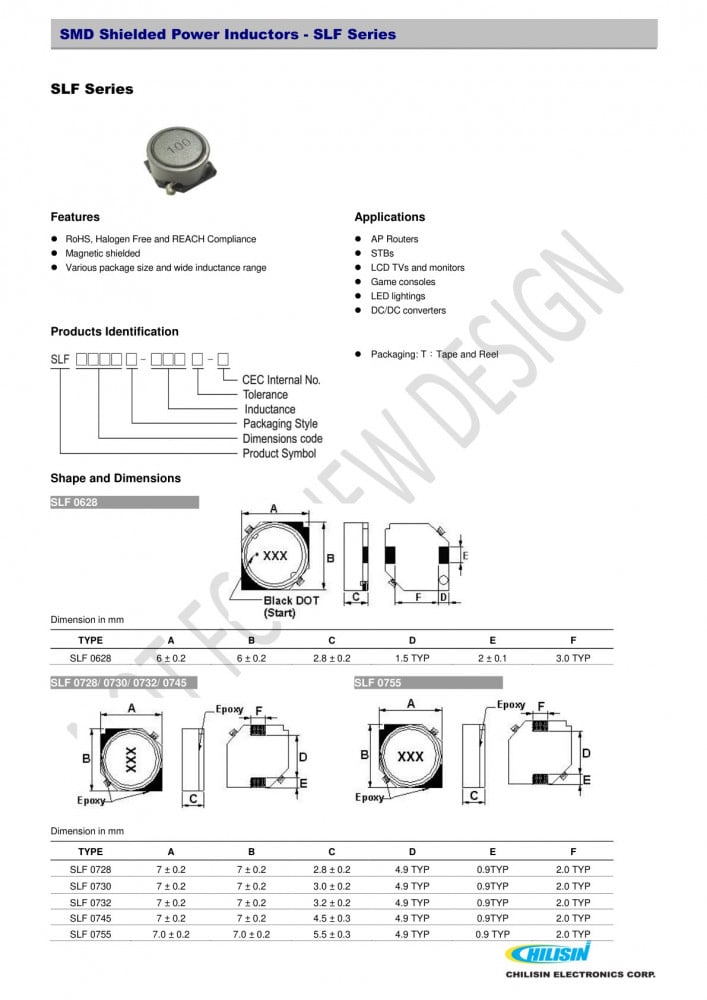 Chilisin SLF Series datasheet page 2