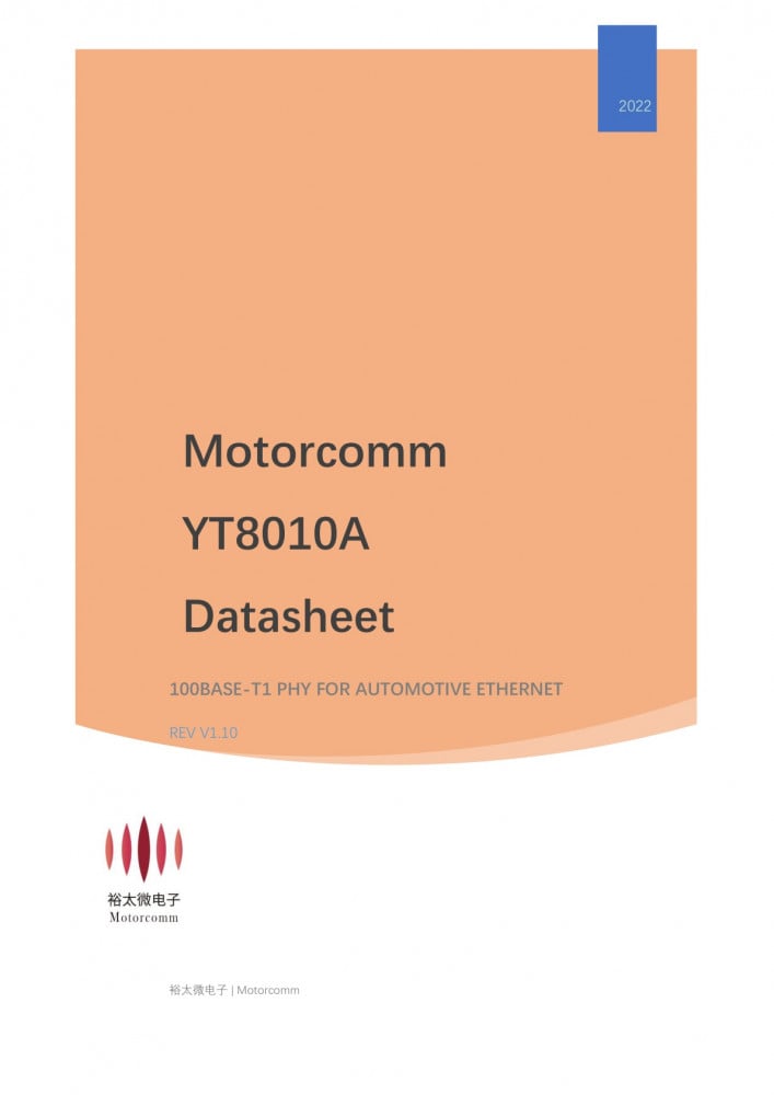 YT8010A datasheet page 1