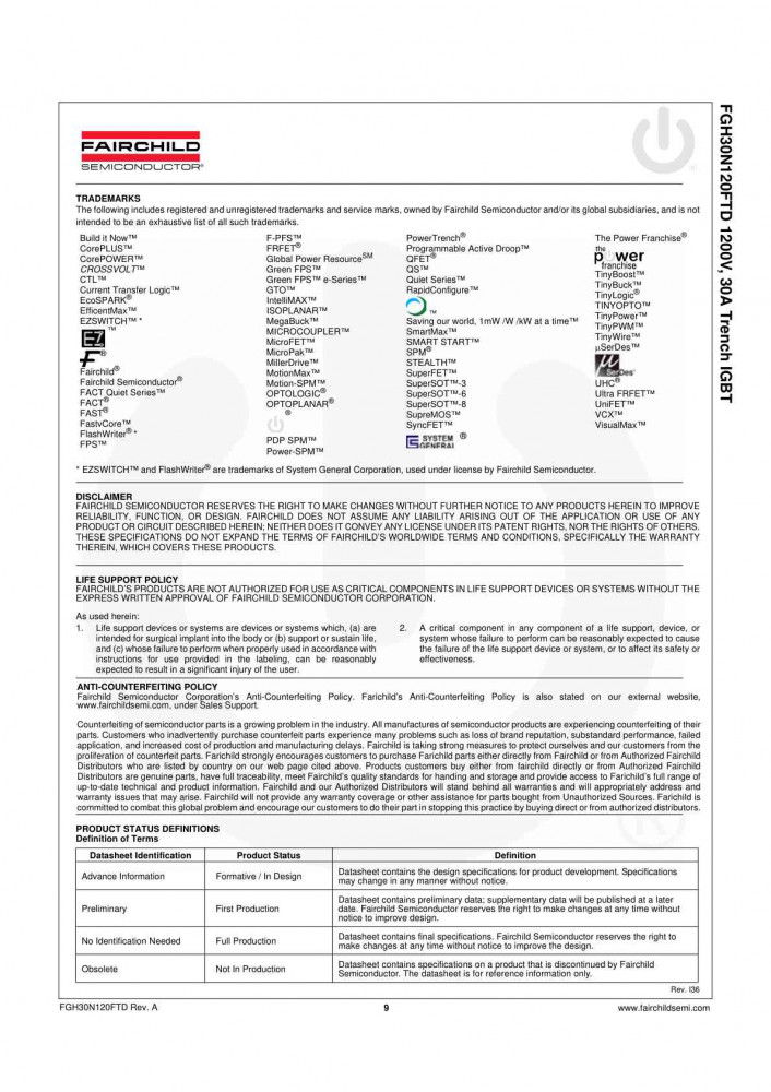 FGH30N120FTDTU datasheet page 9
