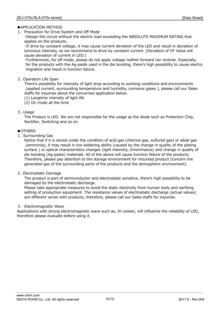 SLI-570 series datasheet page 10