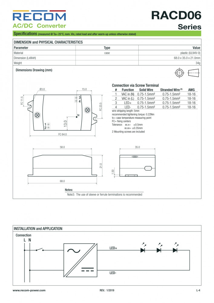 RACD06-350 technical document page 4