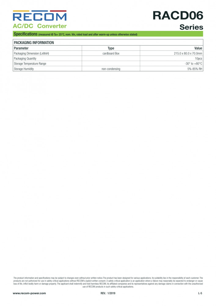 RACD06-350 technical document page 5