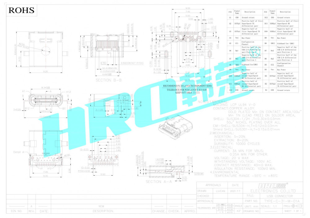 TYPE-C-31-M-01A technical drawing
