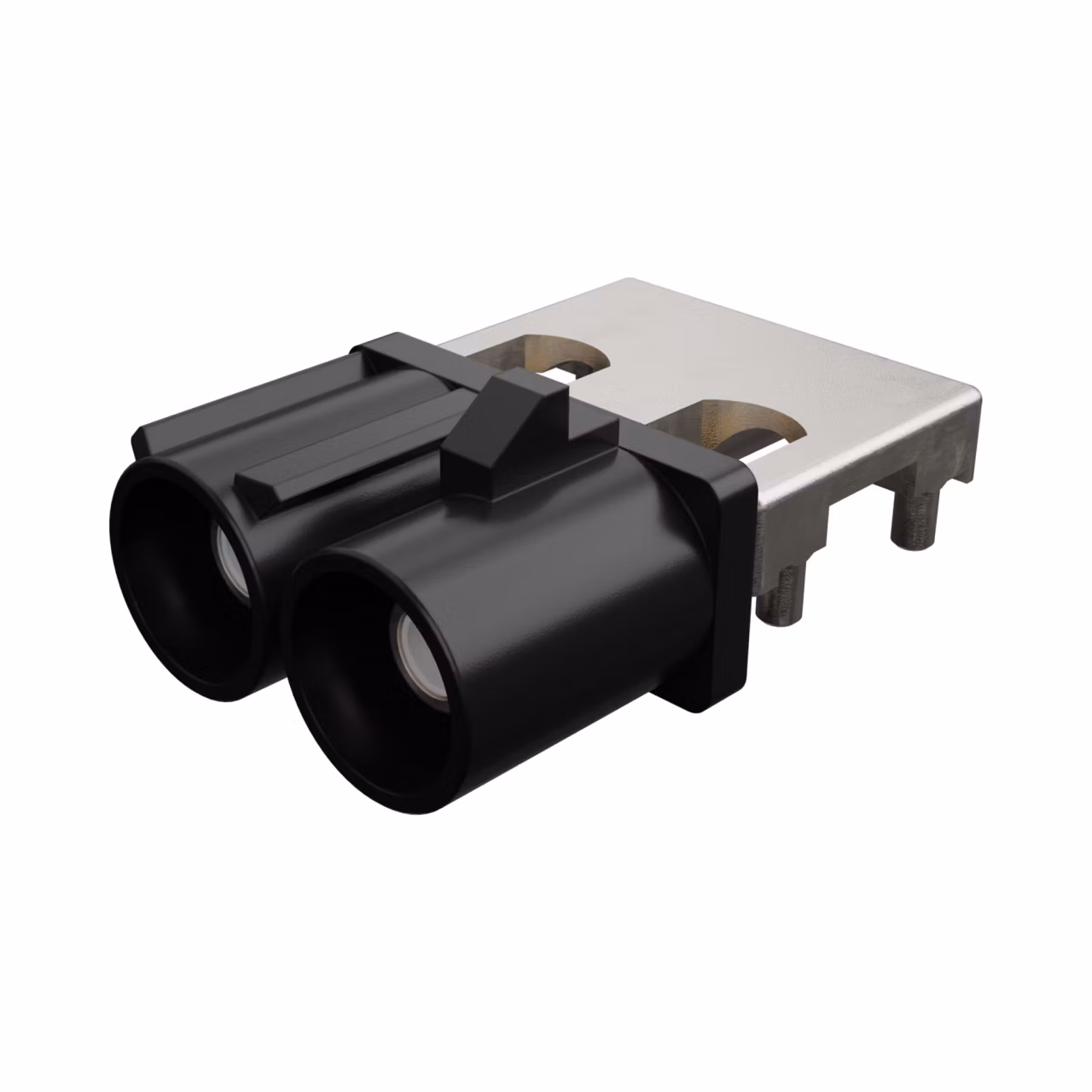 FAKRA Jack, Dual, Right-Angle, PCB Receptacle, End Launch, Die Cast Body, Tin (Sn) Plated, Keying Code A,  Black, 50 Ohms for sale