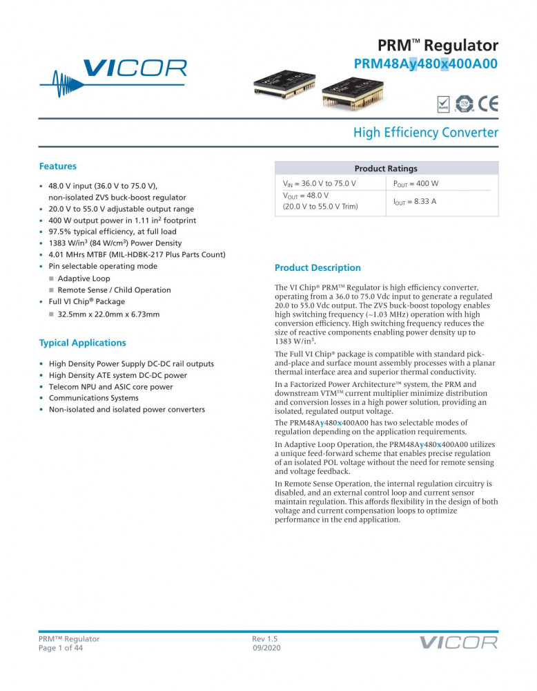 PRM48AF480T400A00 document page 1