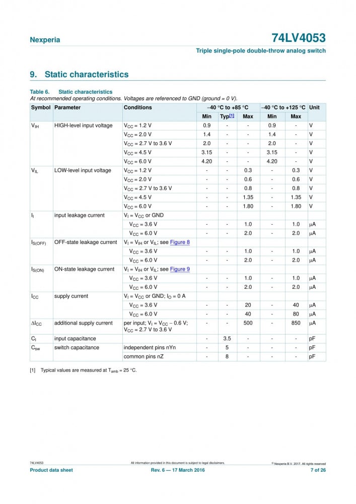 74LV4053 datasheet page 7
