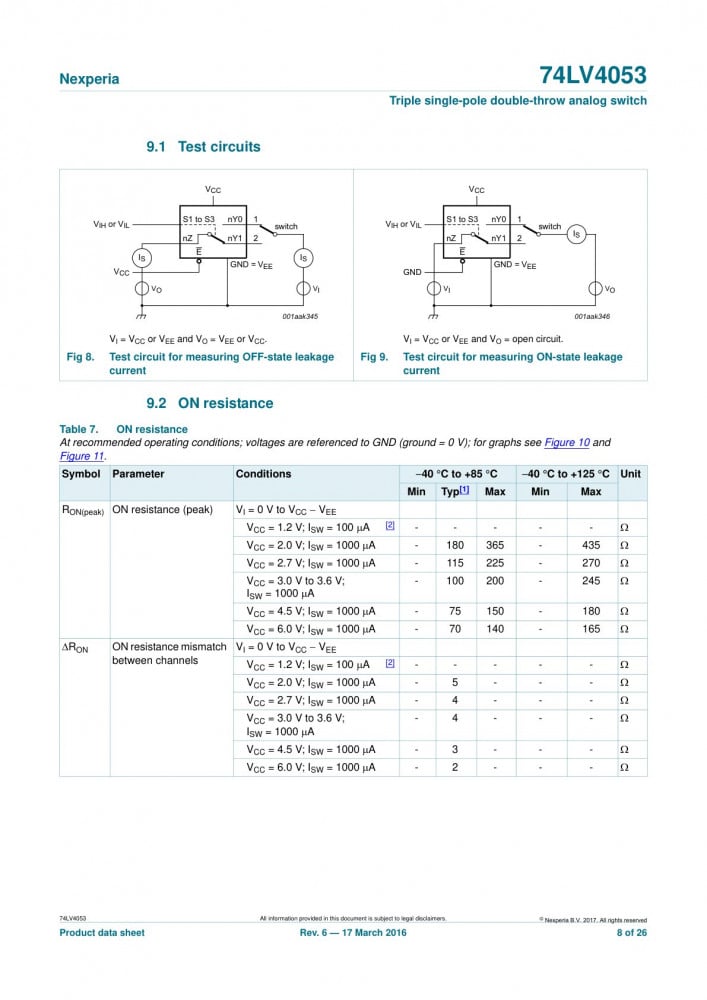 74LV4053 datasheet page 8