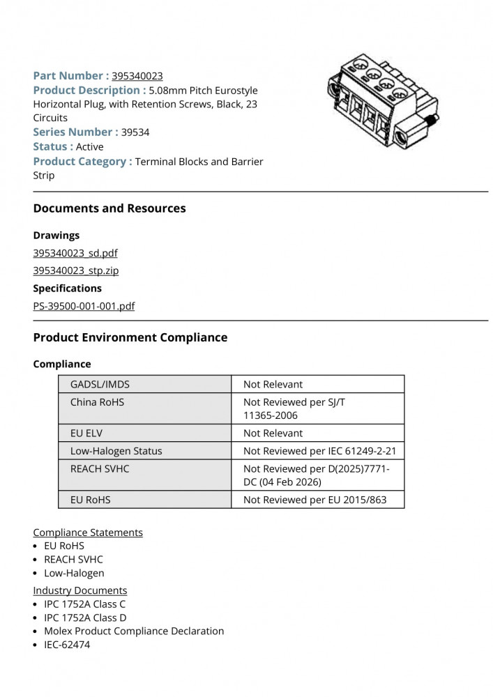 Product specification page 1