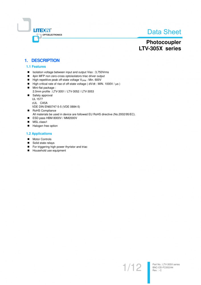 LTV-305X datasheet page 2