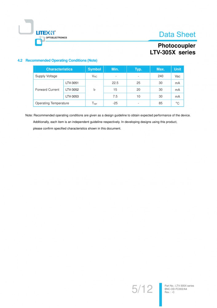LTV-305X datasheet page 6