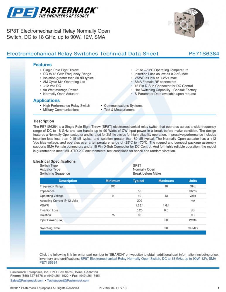 PE71S6384 technical document page 1