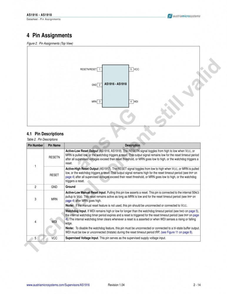 AS1916S-T datasheet page 3