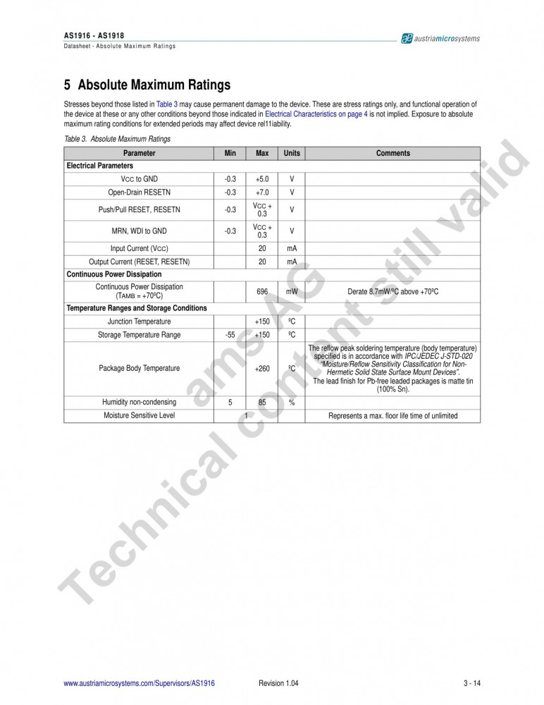 AS1916S-T datasheet page 4