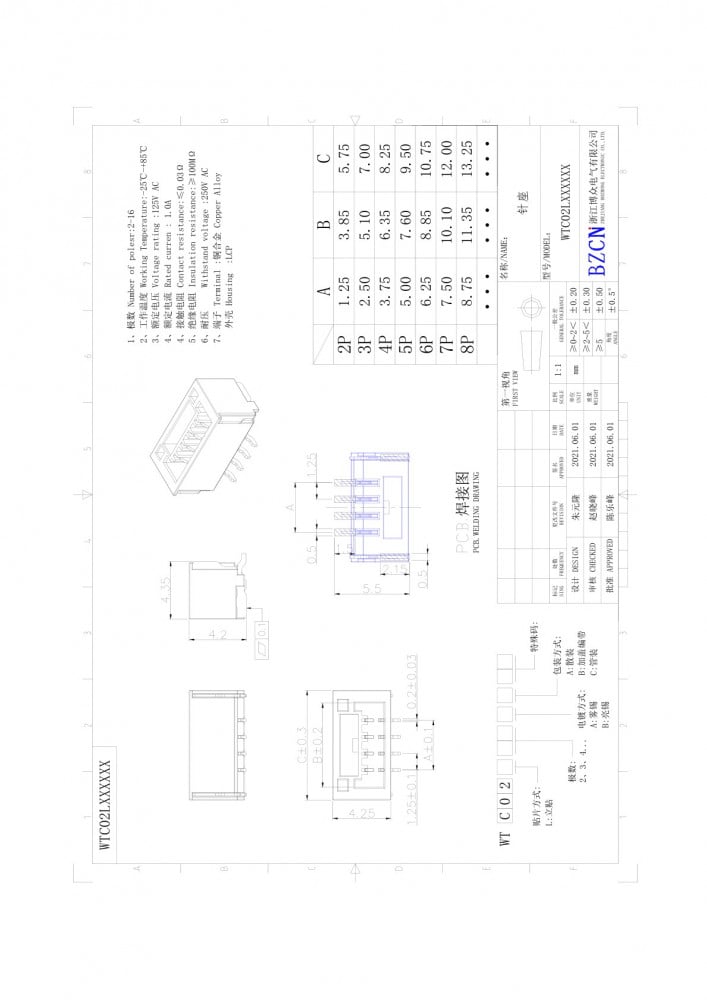 BZCN WTC02L06BA specification page 2
